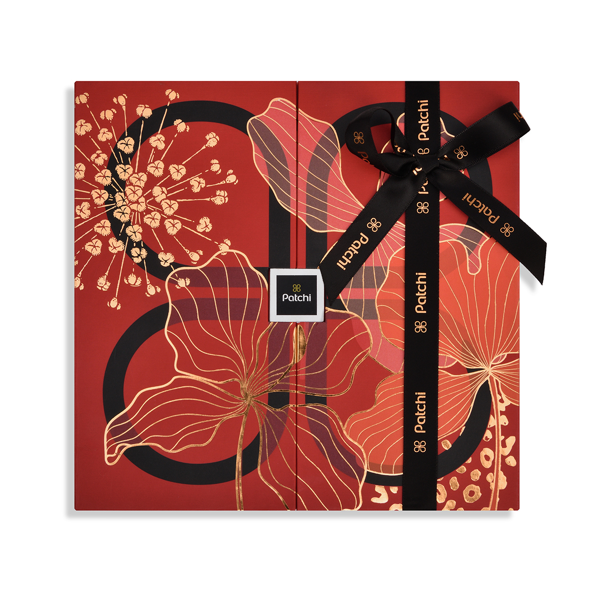 Box of 45 Pieces Flower Red Design Christmas Chocolate Gift | Patchi