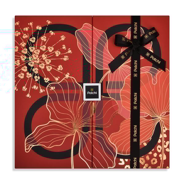 Box of 75 Pieces Flower Red Design Christmas Chocolate Gift | Patchi