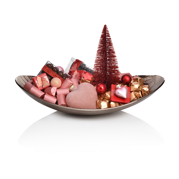 2000g Large Bronze Metal Holder Tray, Christmas Arrangement | Patchi